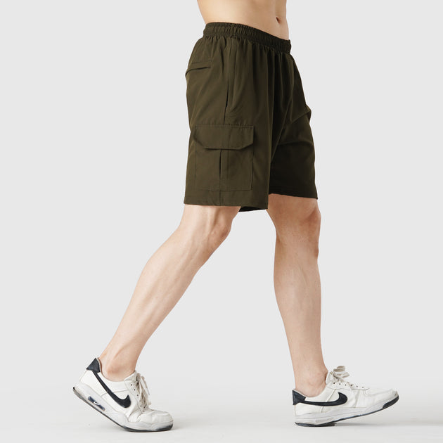 Tf-Olive Green Training Micro Cargo Shorts