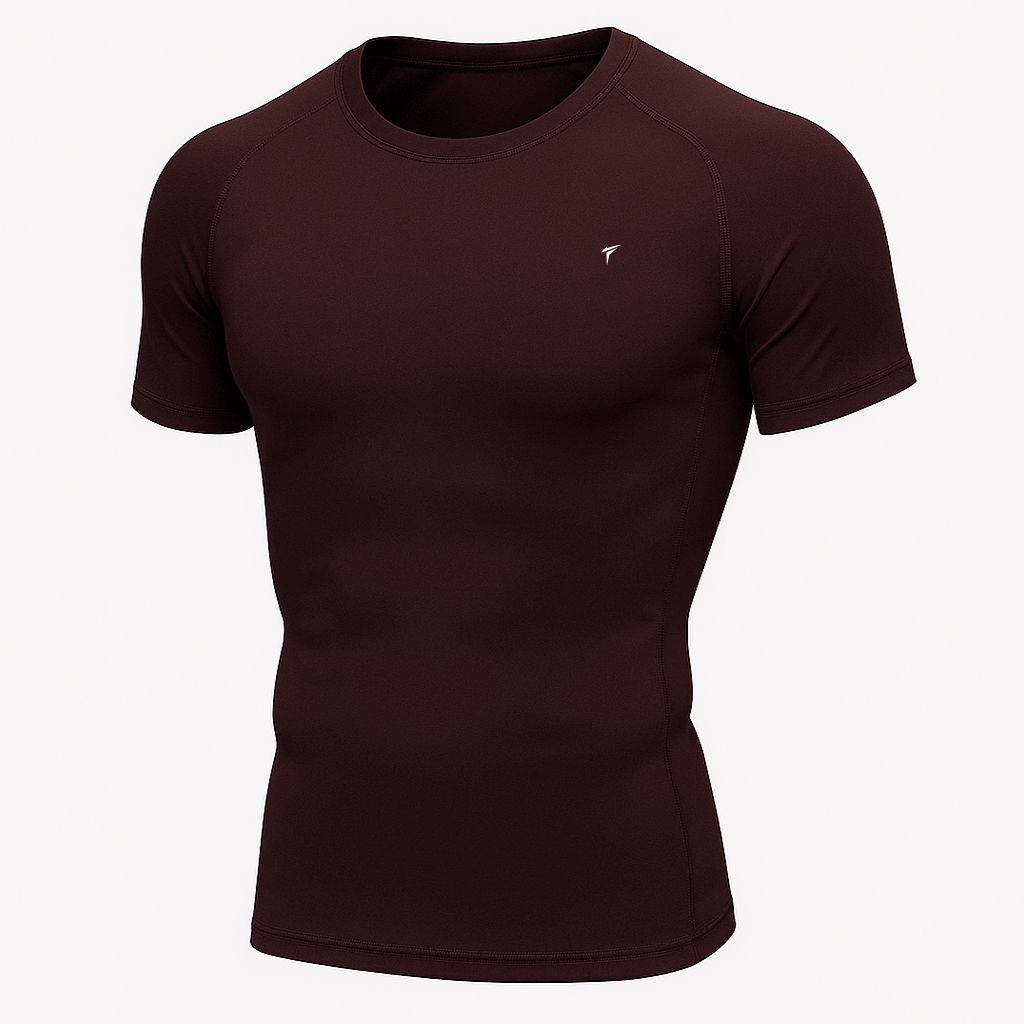 Half Sleeve Maroon Compression Tee