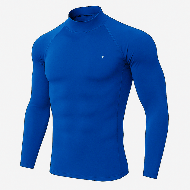 Full Sleeve Royal Mock Neck Compression Tee