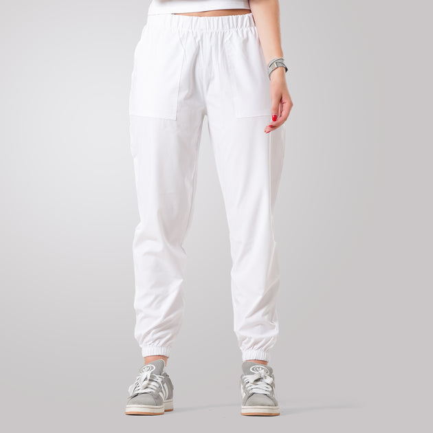 Tf-Premium White Micro Stretch Women Cuff Bottoms